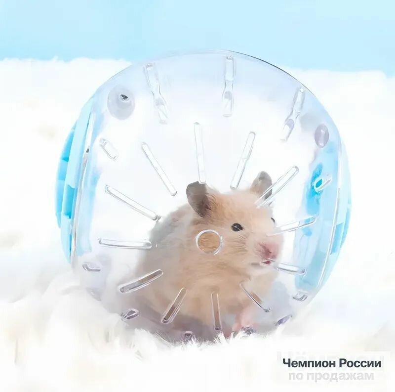 Шар прогулочный для хомяка, грызуна, мышей, крыс, 18 см+тяговый трос длиной 1,4 м веревка