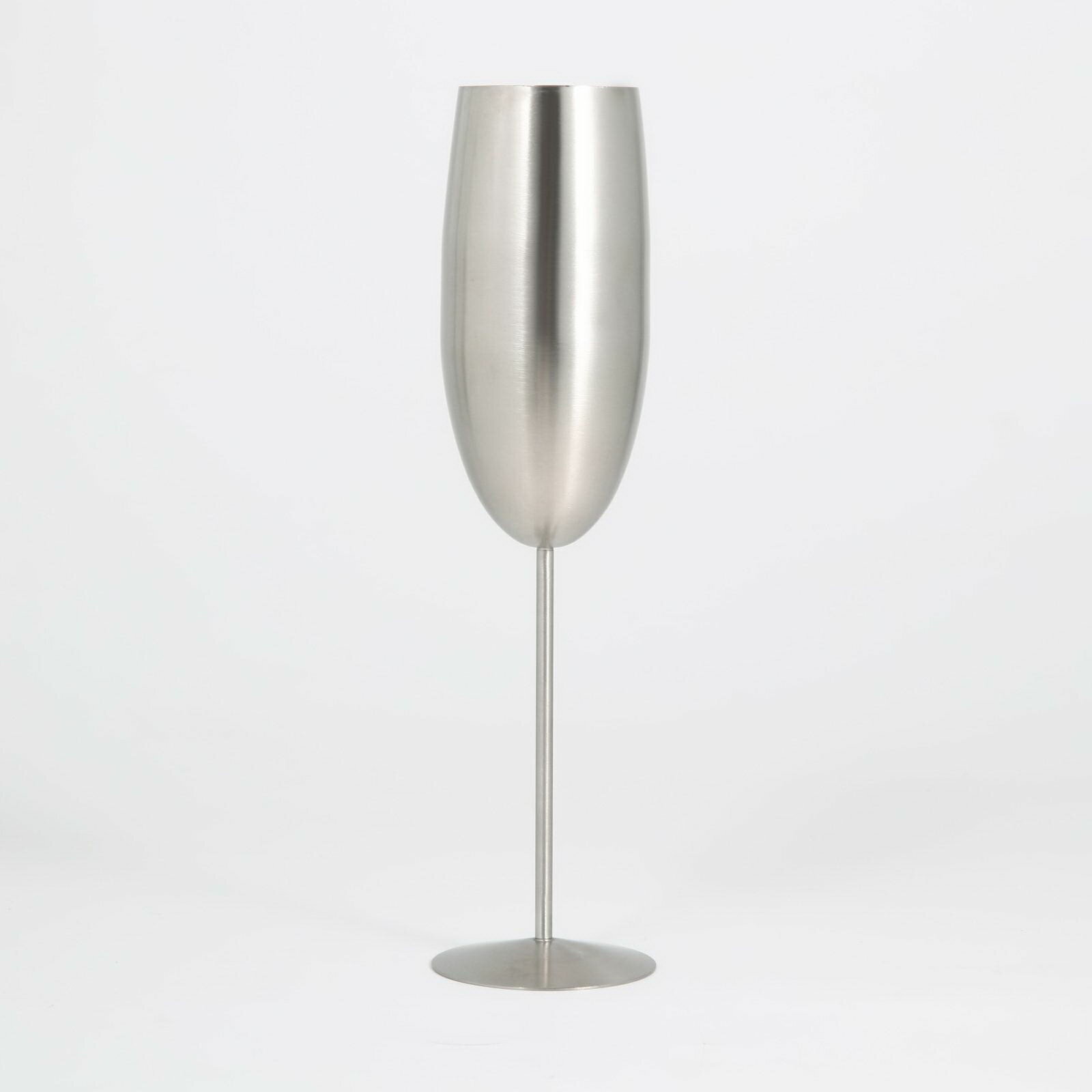 Бокал-флюте, 300 мл, 25x6.5 см, нержавеющая сталь, серебристый