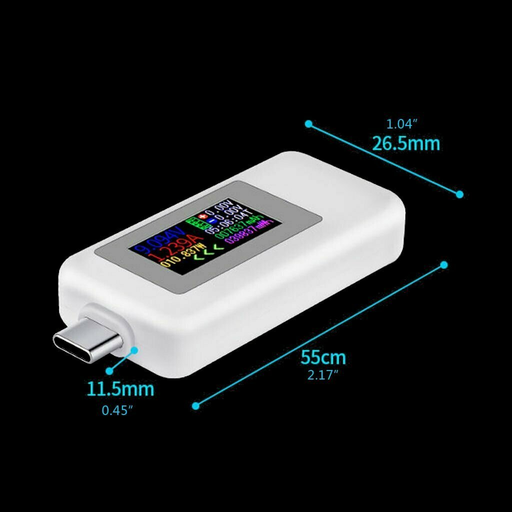USB-тестер типа C, практичный KWS-1902C, измеритель напряжения и тока, 4 30 В, 0 5 А, цветной дисплей, 0 150 Вт