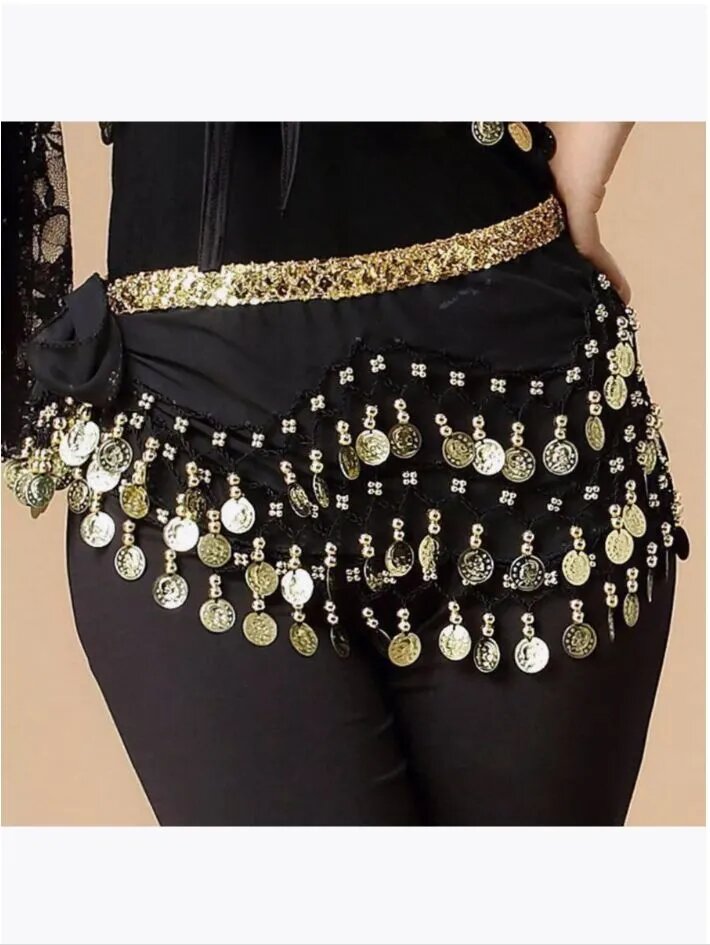 Пояс платок для восточных танцев с монетками