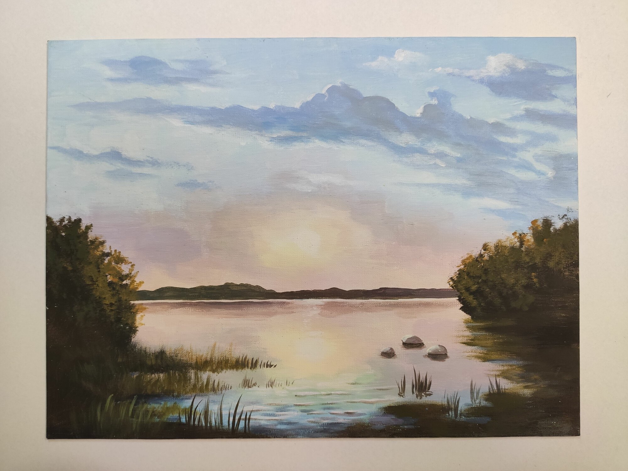 Картина акрилом "Озеро" 30х40 см