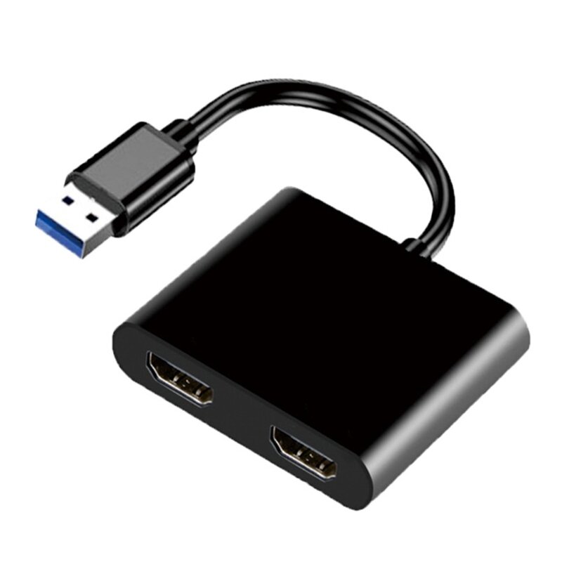 Многопортовый видеоадаптер USB Dock Station Hub, совместимый с USB 3.0 и двумя HDMI-совместимыми разъемами