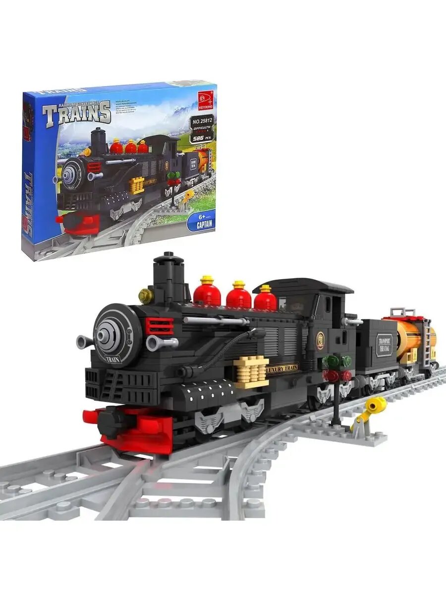 Конструктор Классический паровоз, 586 деталей/Детская игра