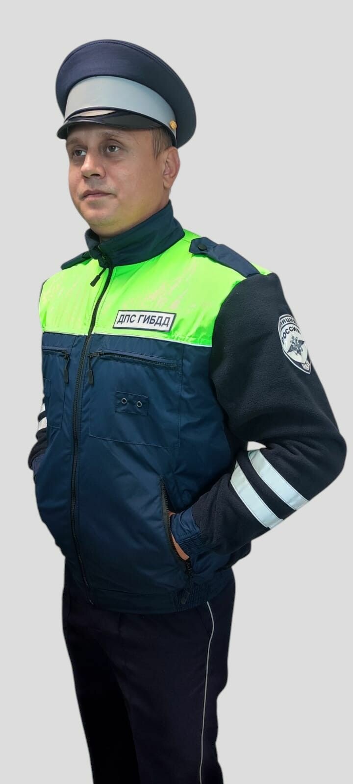 Ветровка ГИБДД флисовая с лимонными вставками