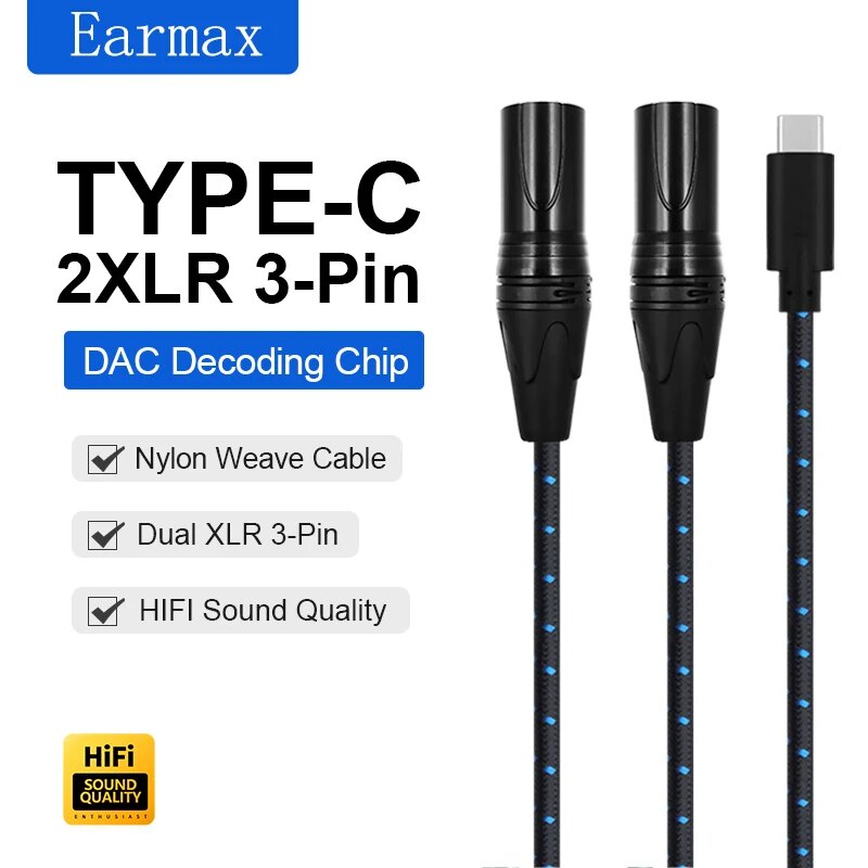 TYPE-C to 2 XLR Кабель 5м — фото 1