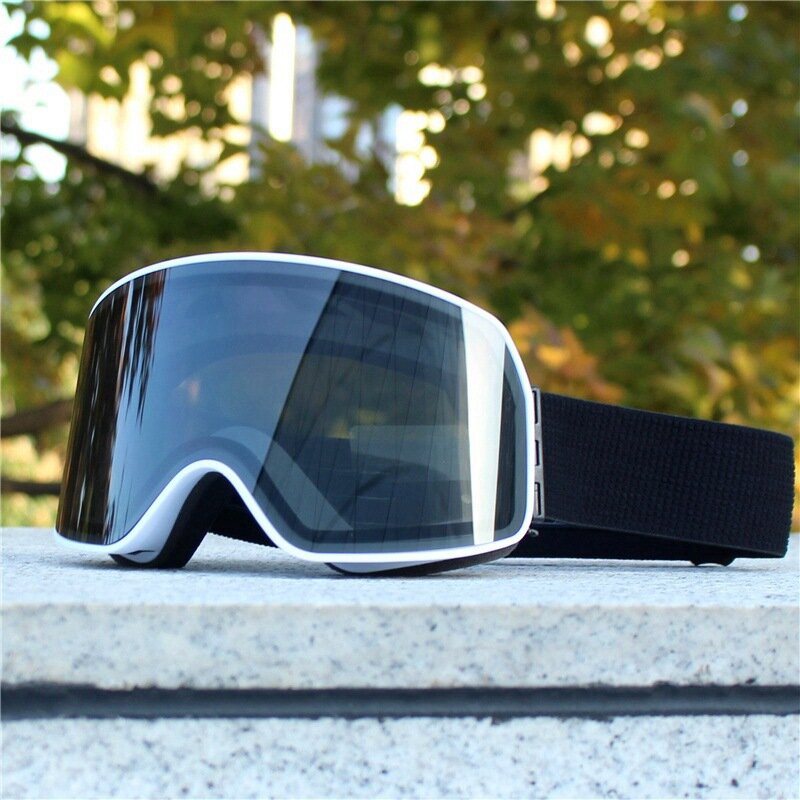Большие унисекс лыжные очки с асферической линзой, противотуманные, для активного отдыха, ветрозащитные, с возможностью установки диоптрий