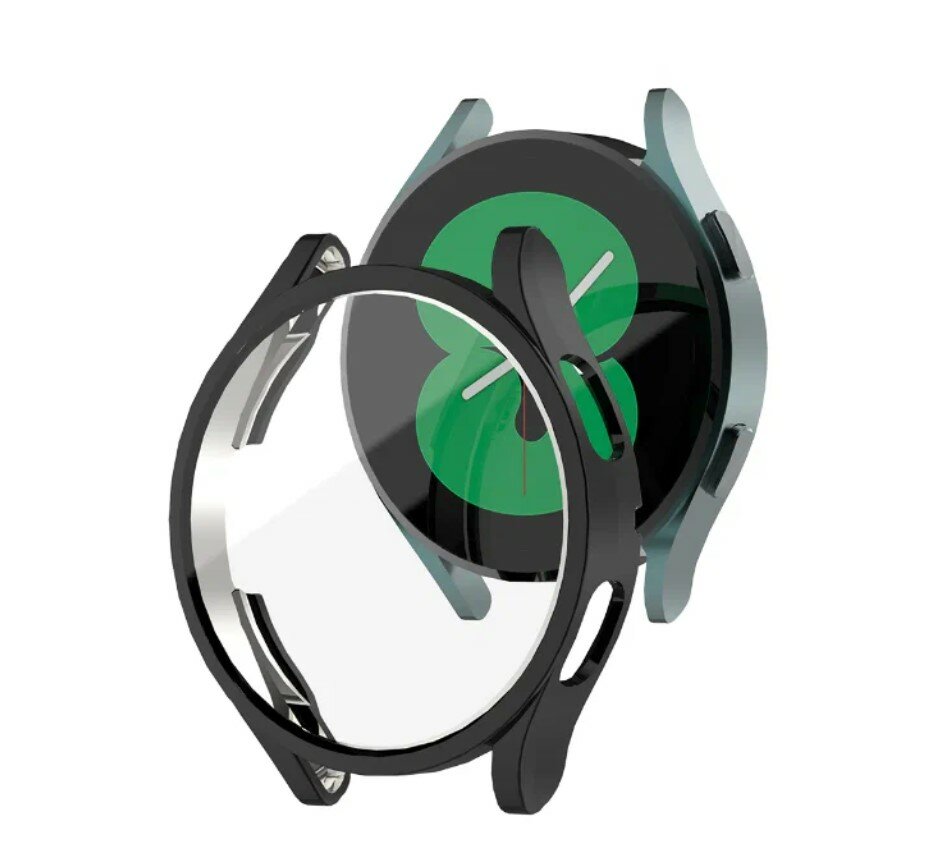 Защитный бампер-чехол MyPads из тонкого и прочного силикона для Samsung Galaxy Watch 4 40мм черный