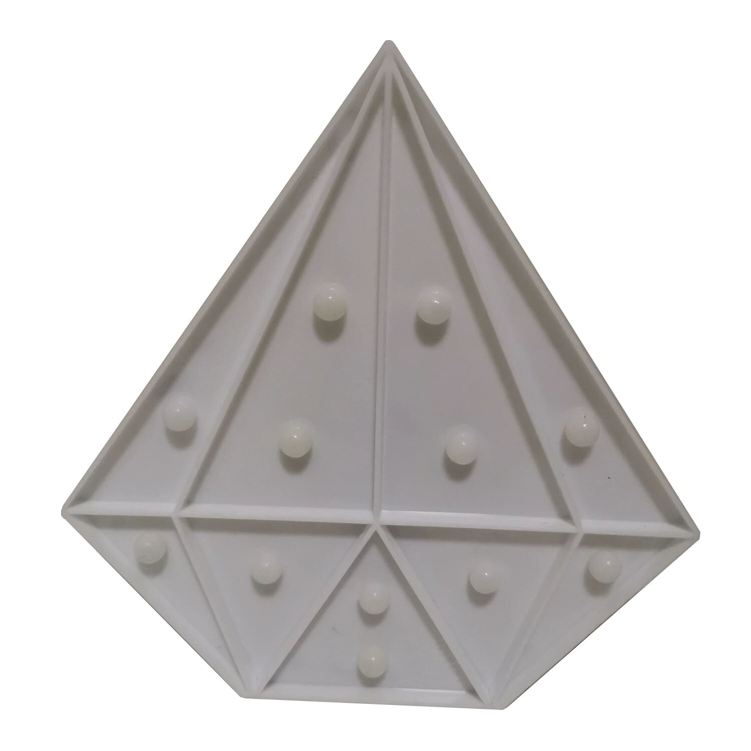 Лампа для ночи Led Diamond Shaped, настольная, для изголовья кровати, материал Пластик+Led, цвет света тёплый белый, количество Led 12 штук, питание 2 * батарейки AA (не включены), размер изделия approx. 236 * 230 * 30мм, вес упаковки approx. 186г