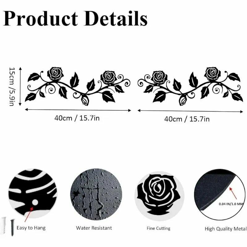 Металлическая настенная роза железный лист декор кованый виноградная лоза