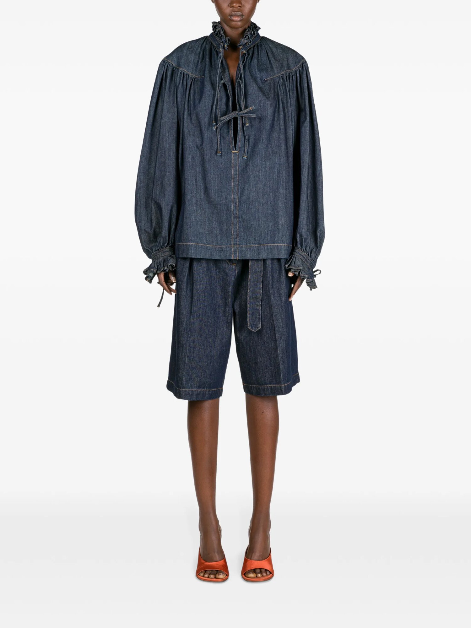 Рубашка Dries Van Noten, размер M, синий — фото 1