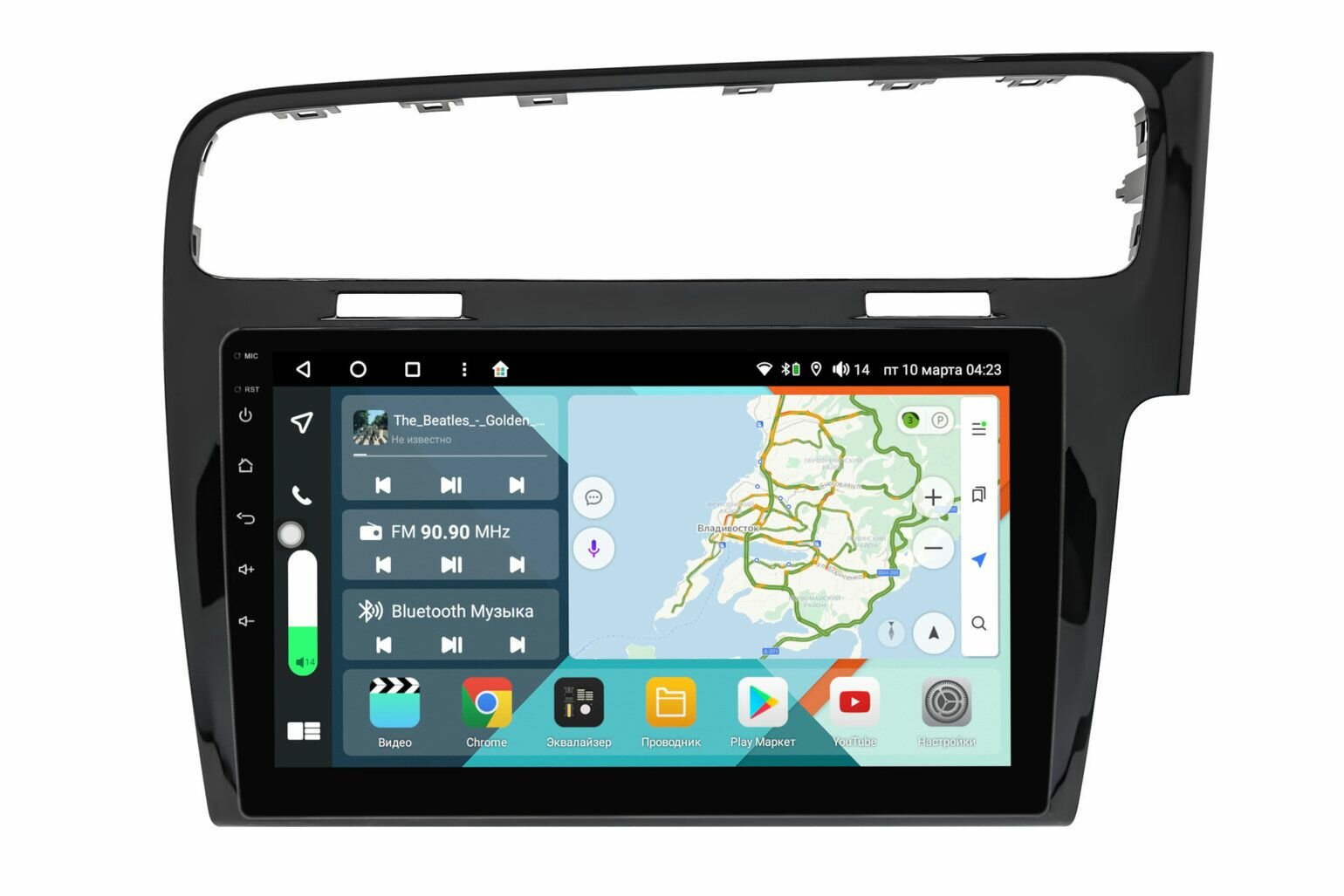 Магнитола Volkswagen Golf 7 2012 - 2021 правый руль 9 дюймов, 4/64GB, 8 ядер, DSP, 4G, Android 10 / Wide Media