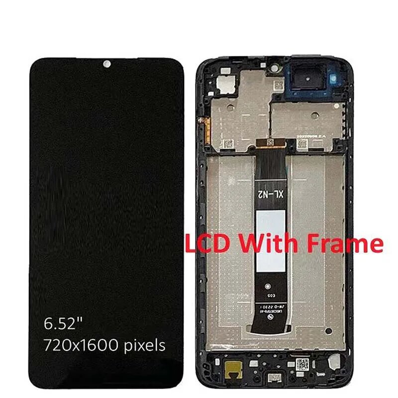 Лучший оригинальный ЖК-дисплей с сенсорным экраном и дигитайзером в сборе для Xiaomi Poco C51, мобильный датчик с рамкой Pantalla, стеклянная панель black lcd with frame