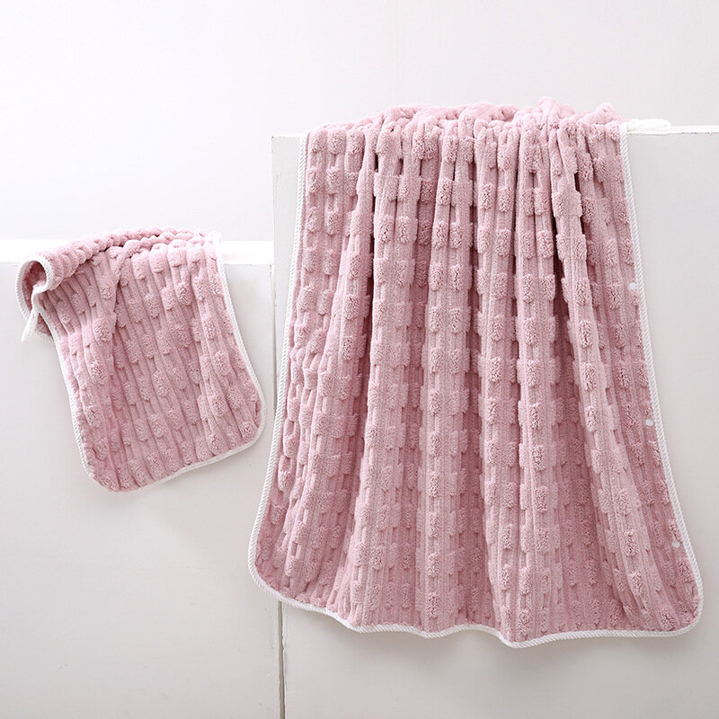 Производители оптовых коралловых бархатных полотенец для увеличения поглощения воды без выпадения волос розовый_35*75cm