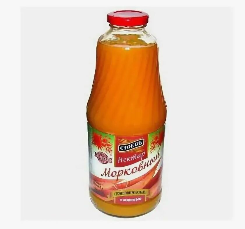 Стоевъ Сок нектар морковный с мякотью 1 литр, 6 бутылок