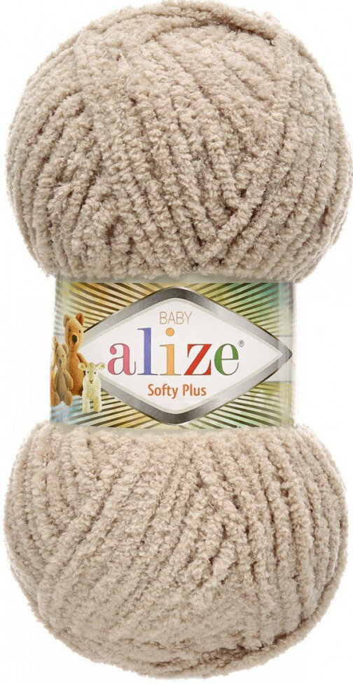 Пряжа для вязания плюшевая Alize Softy Plus, цвет 115 лунный луч, 100г, 120м,2 шт/упак