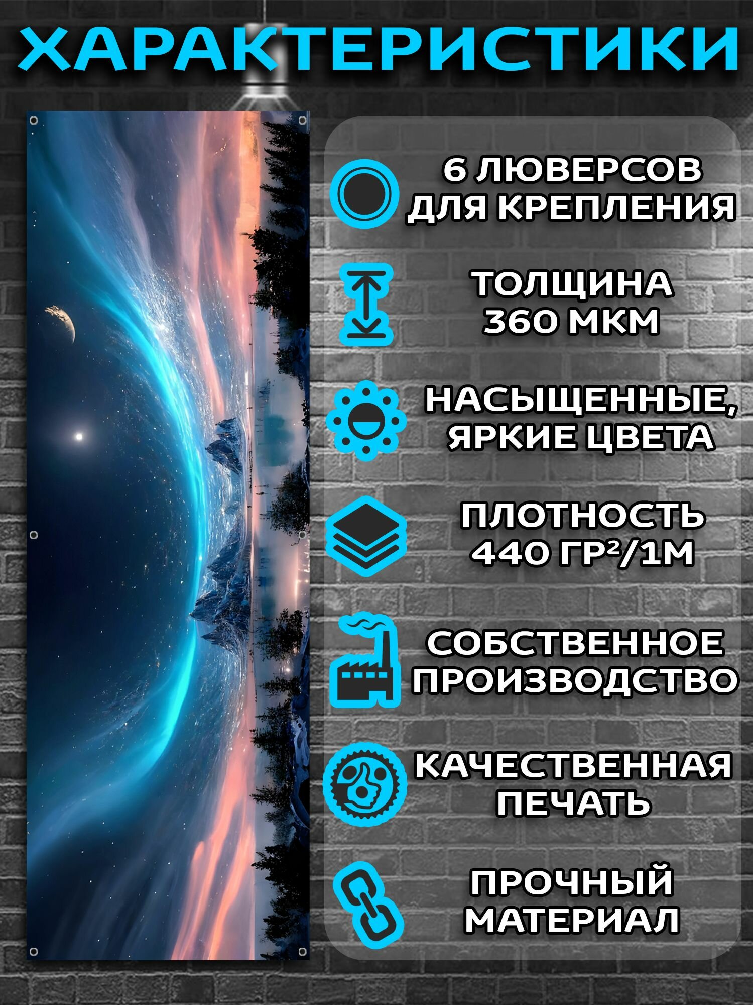 Баннер интерьерный на стену постер 150х50 — фото 1