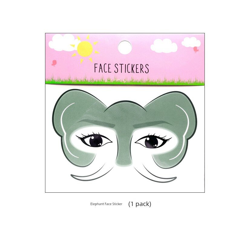 Наклейки для лица для вечеринки, украшения для детей, мультяшные животные, макияж, лиса, лев, тигр, сценический макияж,