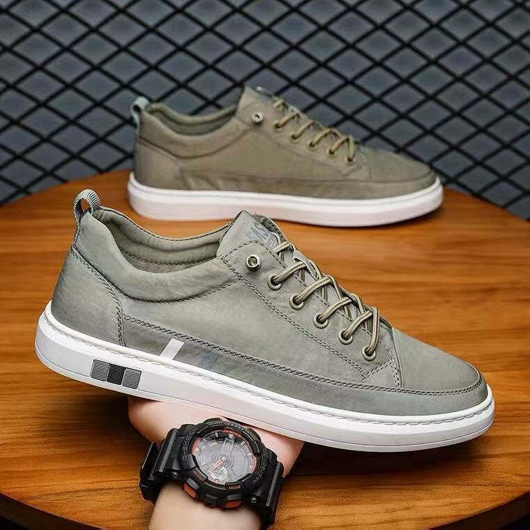 LUO Обувь мужская Летняя для повседневности Однодневная канвас черная/Green