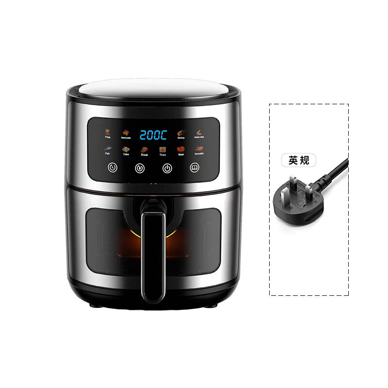 AIRFRYER2025 новая модель аэрофритюрницы 8 л, бытовая, большая вместимость, многофункциональная, с возможностью настройки, с прозрачной крышкой, не требует переворачивания, 110 В.