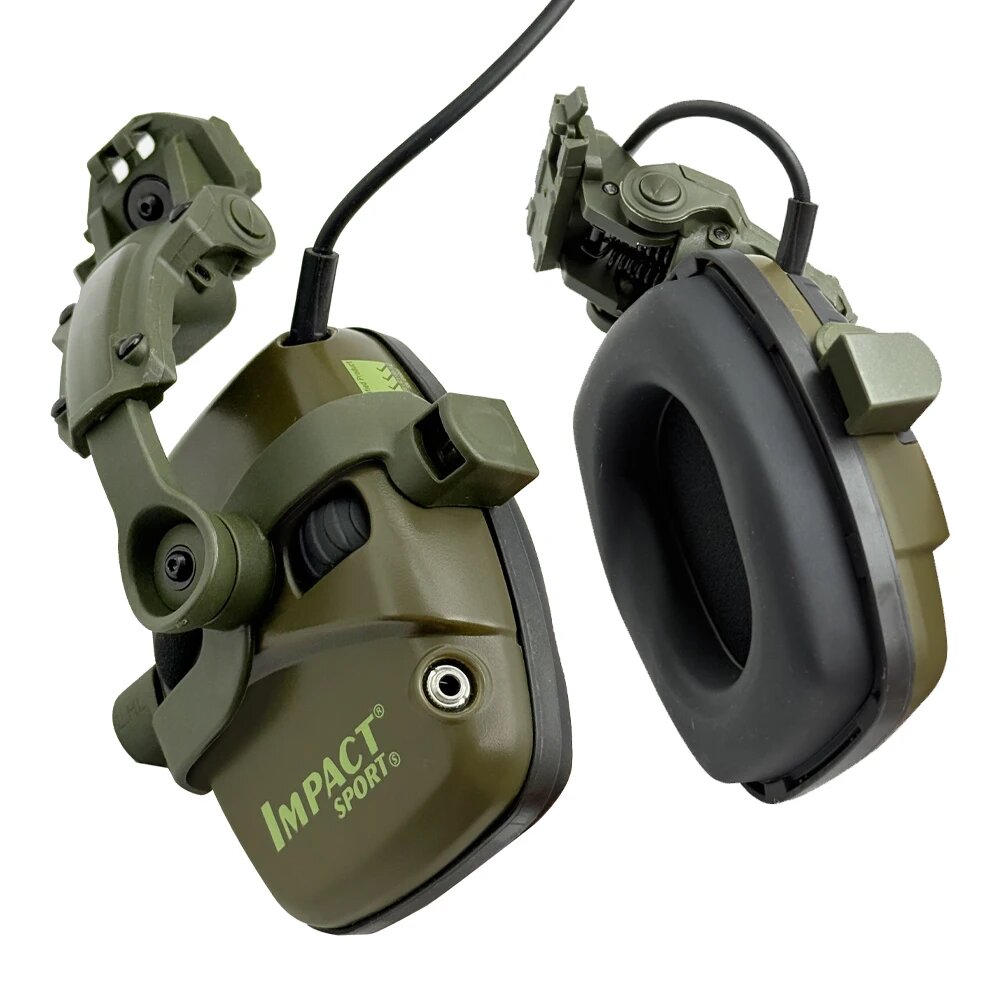 Тактические электронные наушники Impact для стрельбы Green