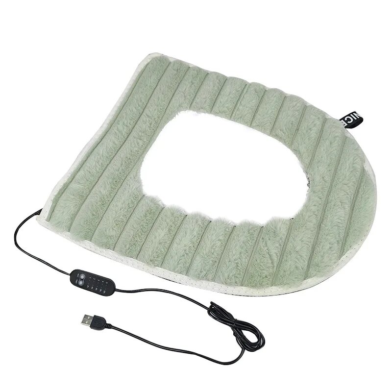 USB-чехол на унитаз с подогревом DUTRIEUX из флиса Зеленый, green 43x37cm