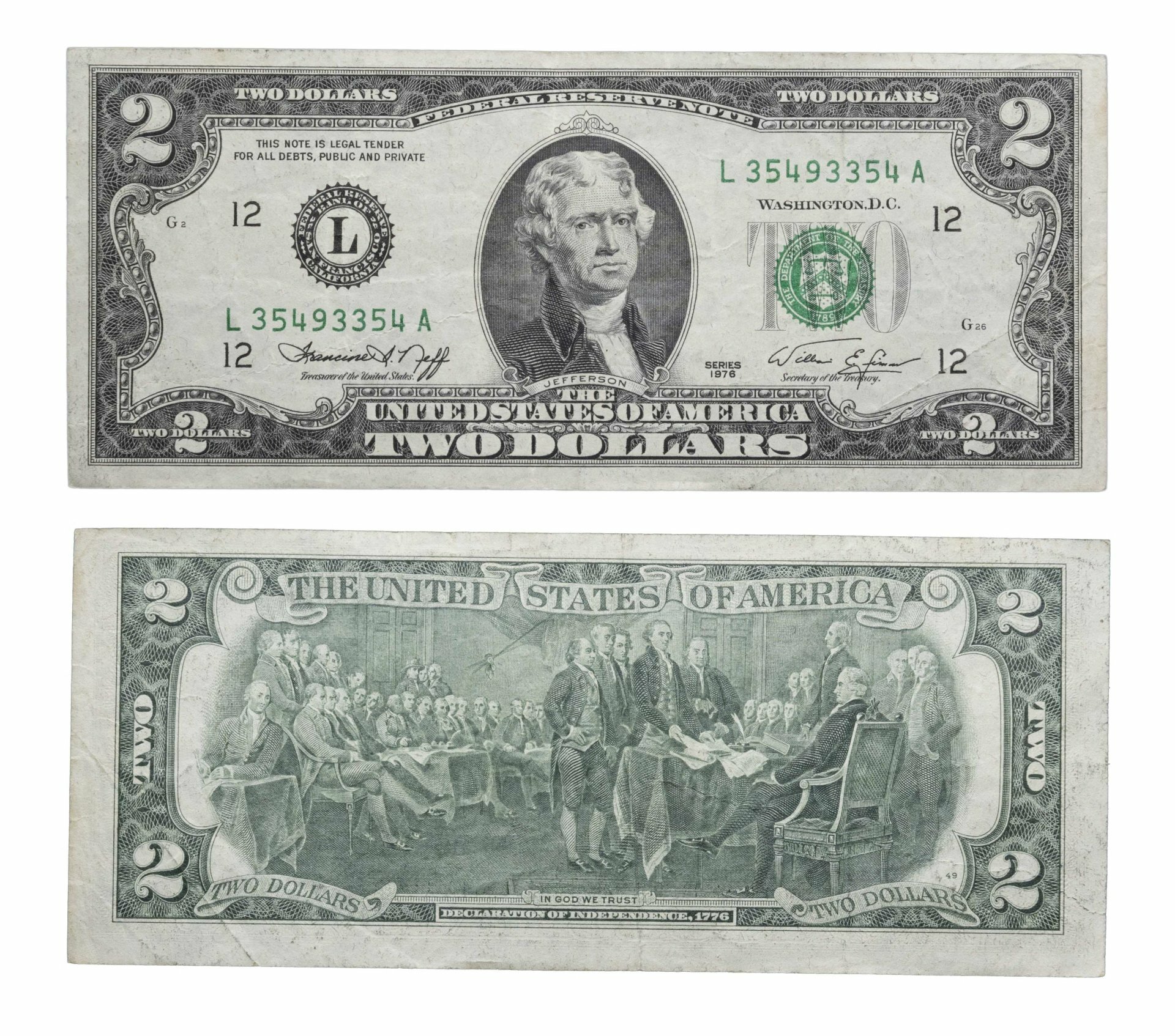 США 2 доллара 1976 года Pick 461 L-Сан Франциско