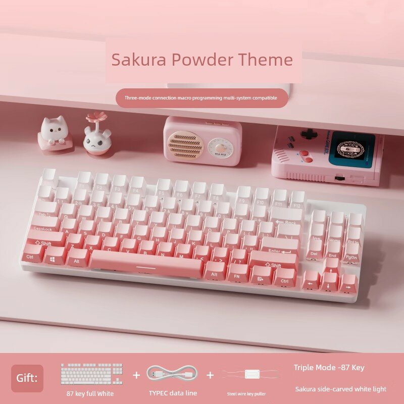 Беспроводной комплект клавиатуры и мыши Forerunner Mist Peach Gradient с тремя режимами подключения (Bluetooth), с