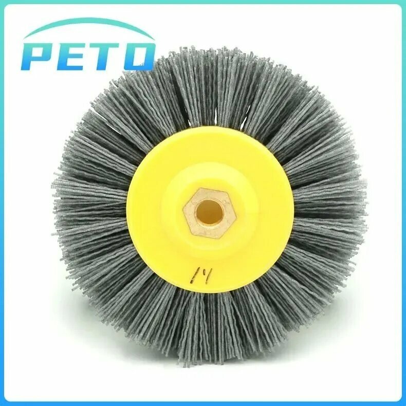 Нейлоновая щетка дисковая Д140 P180 ворс полимер абразив по дереву на УПМ УШМ (болгарка) для браширования и шлифовки (код 1-105)