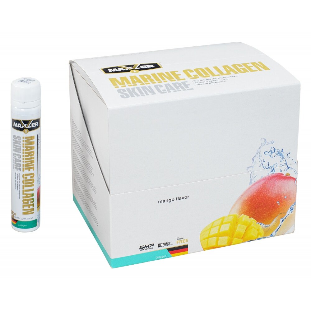 Maxler Germany Marine Collagen Skin Care, 1 ампула (25 мл) * 14 шт, Вкус Mango / Манго