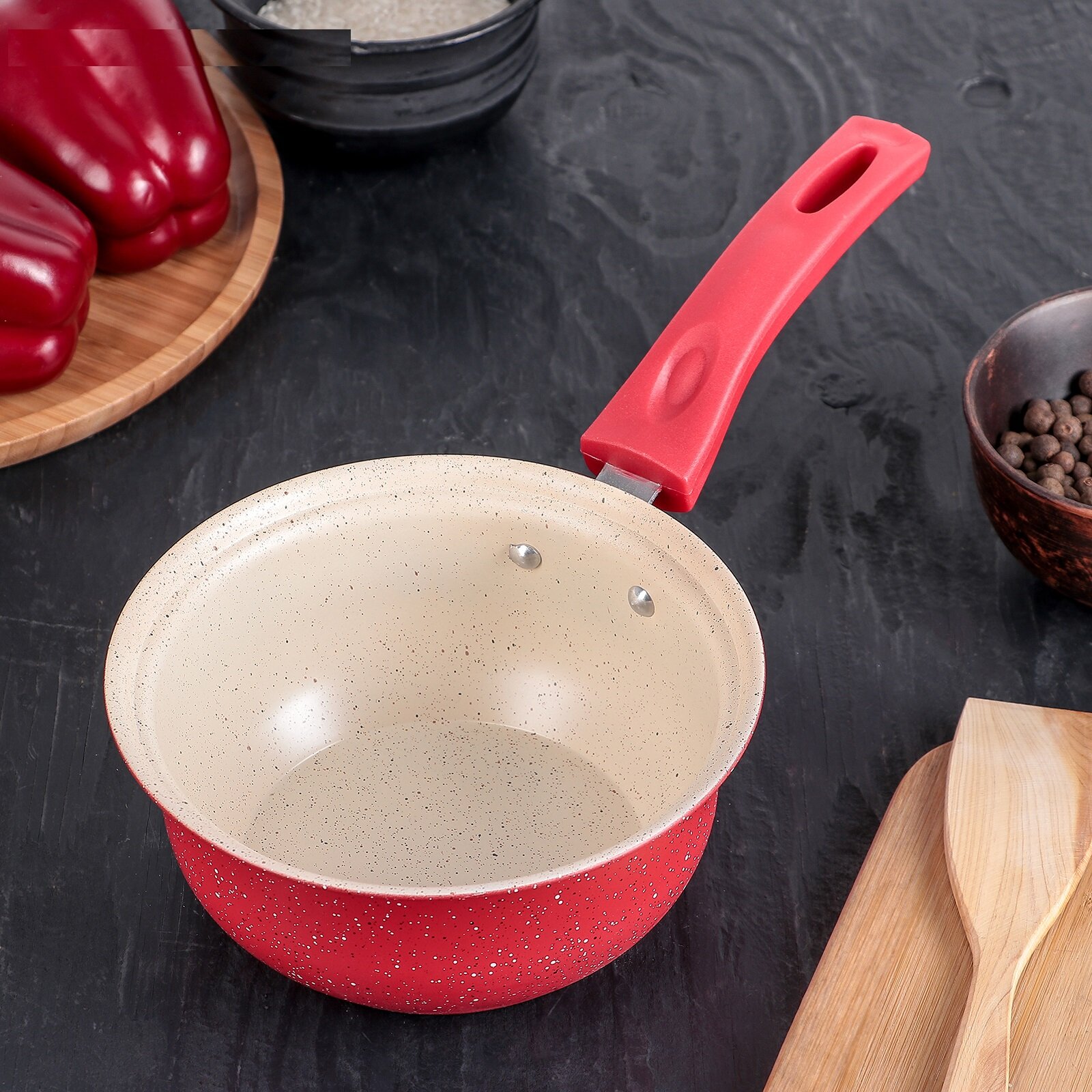 Ковш «Селект», размер 16×7 см, пластиковая ручка, цвет розовый