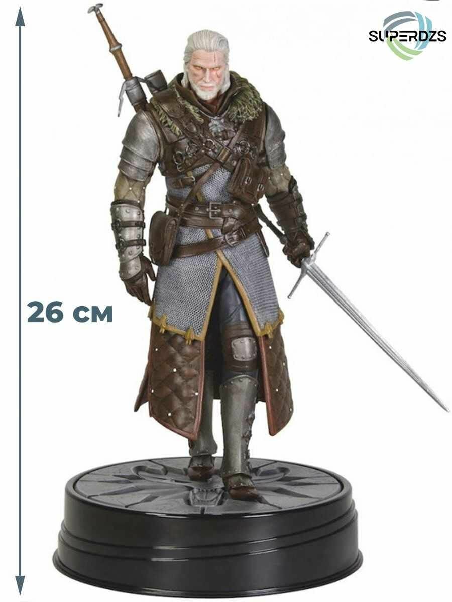 Фигурка Ведьмак Геральт в доспехах Школы Медведя Witcher (подставка, 26 см)SuperDZS-подарок