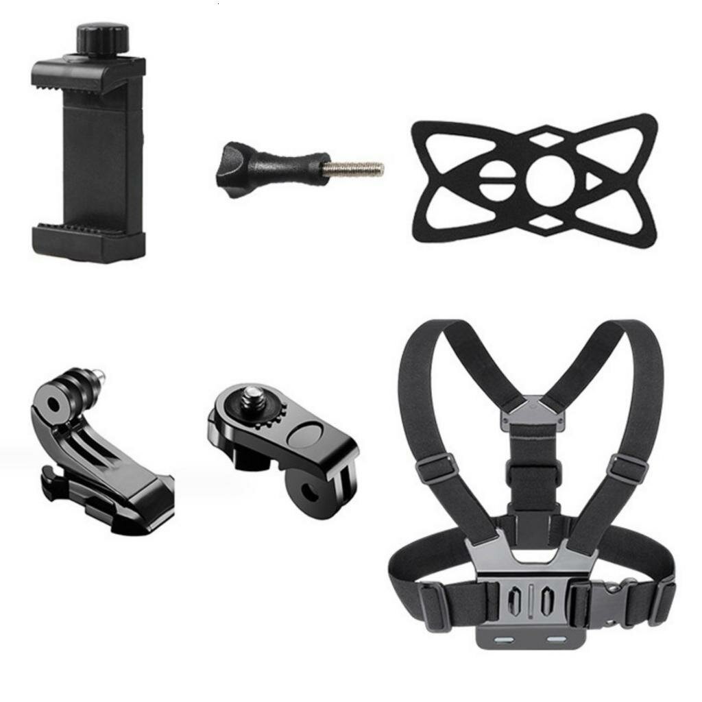 Комплект экшн-камеры с нагрудным креплением и клипсой для телефона, Набор из шести частей типа А