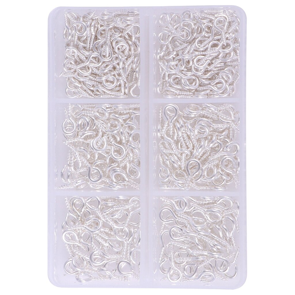 200шт ввинчивающийся в проушину крючок с проушиной для винтов с проушиной Набор крючков и проушин 3-х разных размеров для изготовления ювелирных изделий