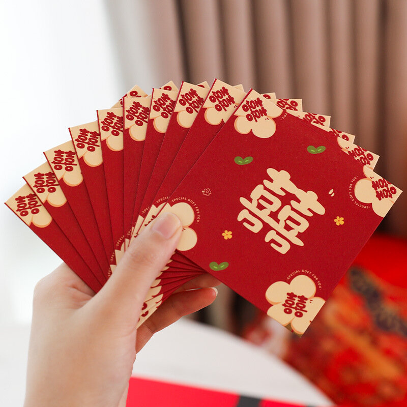 Красные конверты для свадеб, маленькие красные конверты, реквизит для свадебных приветствий, креативные конверты для блокировки дверей с счастливой денежной символикой, мини-сумки для свадеб