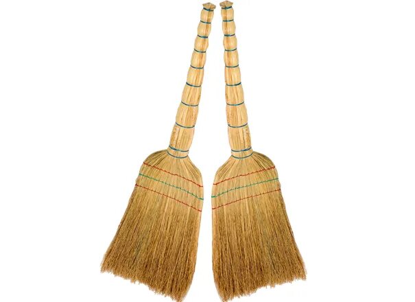 Веник пушистый Сорго 3-х прошивной Люкс, 90 см (комплект 2 шт.)