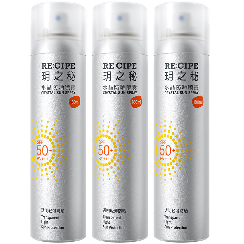 Солнцезащитный спрей RE: CIPE Crystal Spray SPF50+ PA+++ Освежающий, silver, 180ml*3