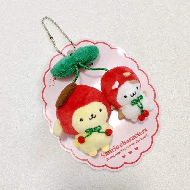 Плюшевая кукла Куроми Hello Kitty "Коричная собачка", милая брошь в виде вишни, заколка для волос, украшение для рюкзака, кулон, подарок на день рождения для девочки.