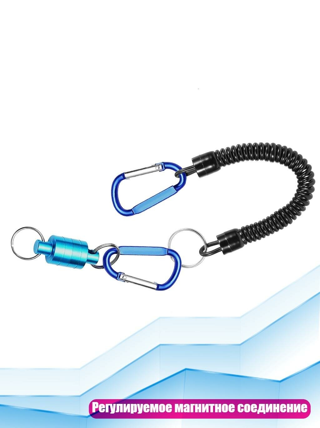 Клипса для фиксации сетки с карабином и карабином, Синяя Одинарная Пряжка-Ы