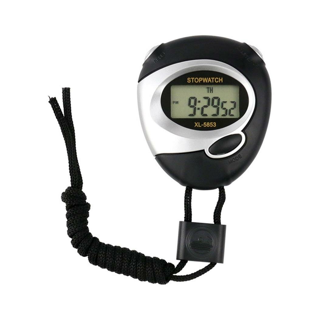 Электронные водонепроницаемые секундомеры с большим ЖК-дисплеем, Черный