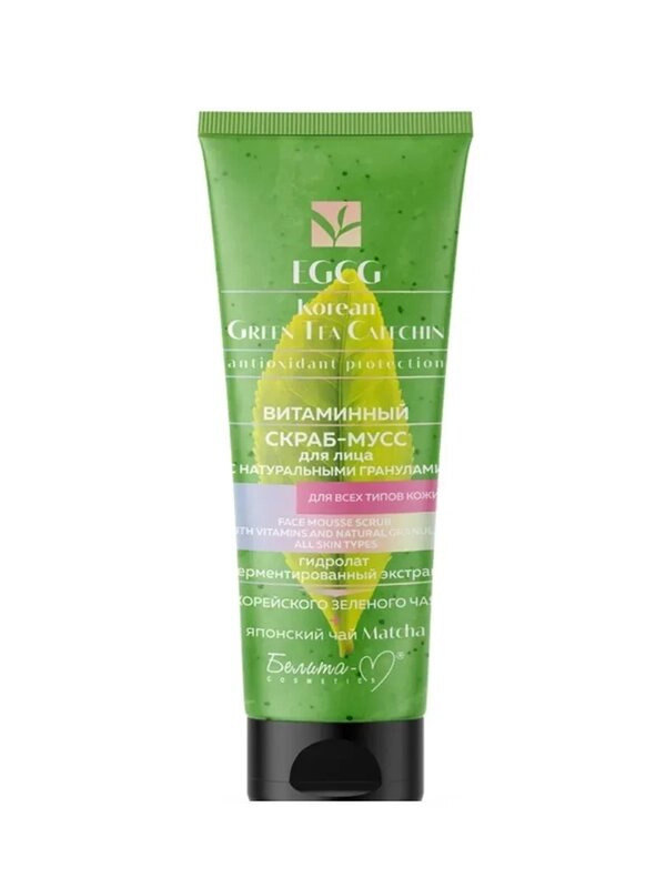 Скраб-мусс для лица Белита-М EGCG Korean Green Tea Catechin, витаминный, 75 г
