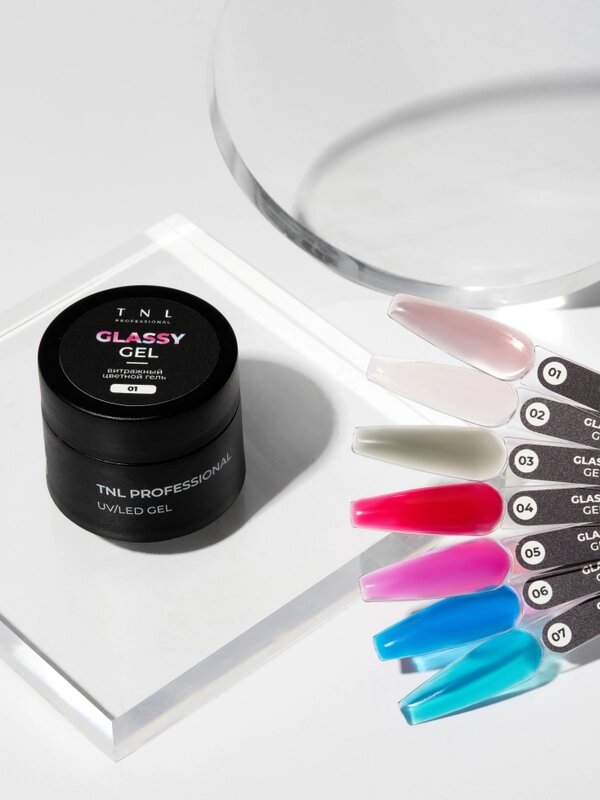 Витражный гель для наращивания ногтей Glassy Gel TNL 15 мл