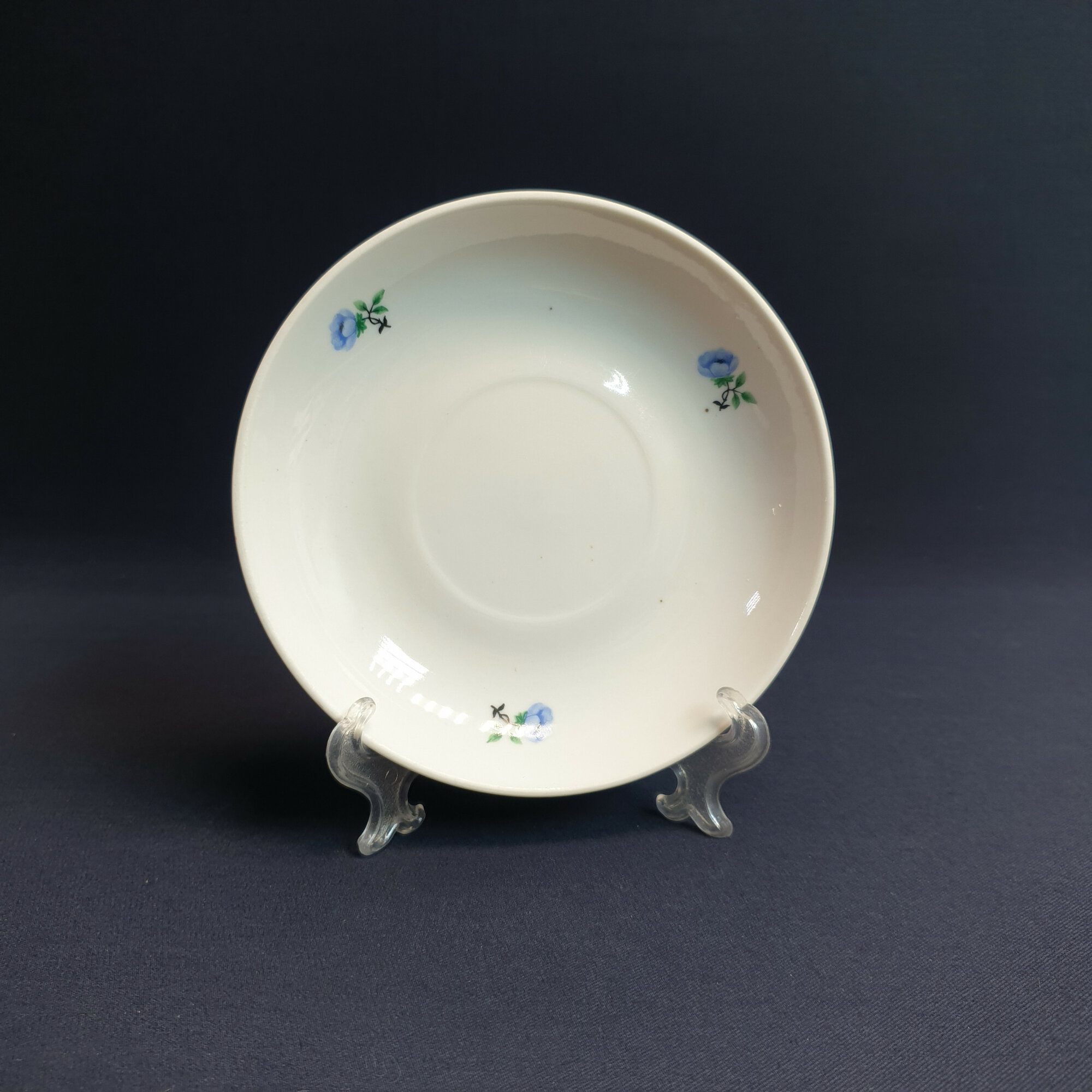 Блюдце Вербилки, фарфор деколь 14 см, винтаж СССР