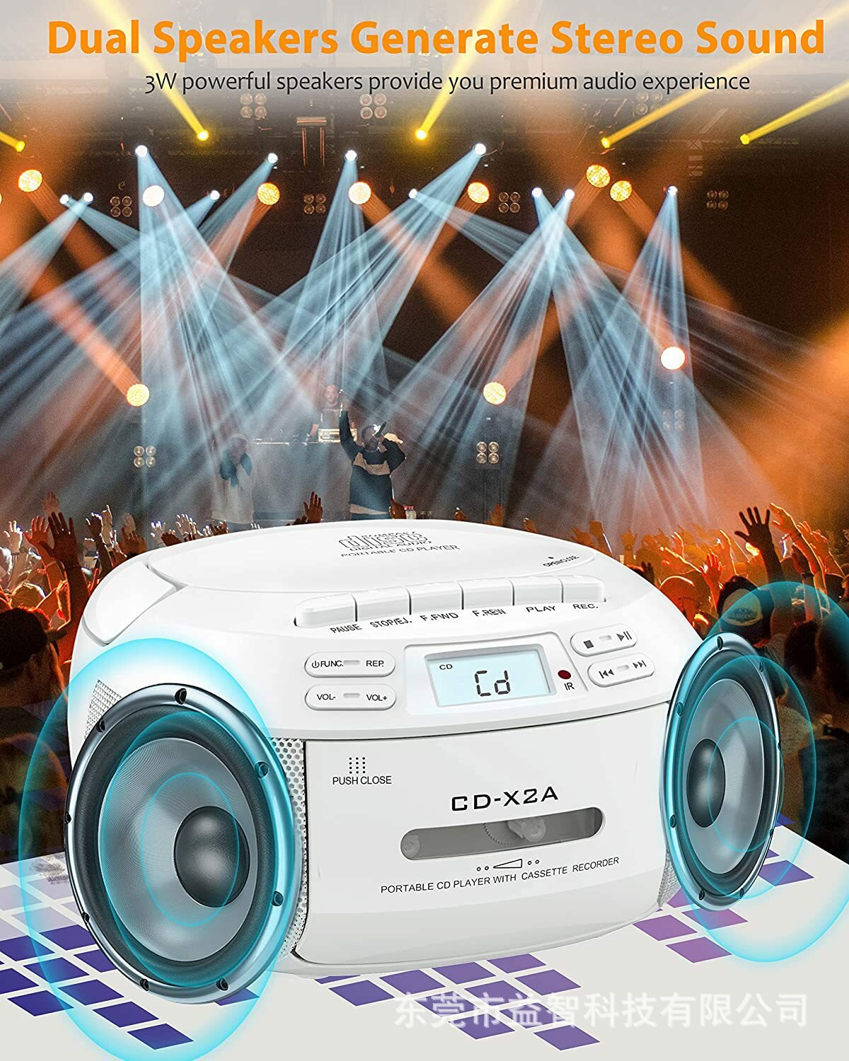 Bluetooth-кассетный проигрыватель компакт-дисков с USB и AM/fm-радио