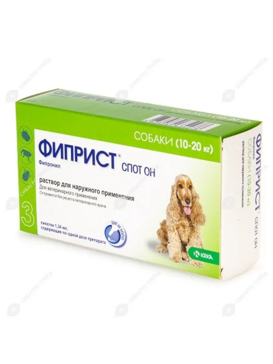 Капли на холку Фиприст Спот Он для собак 10-20 кг