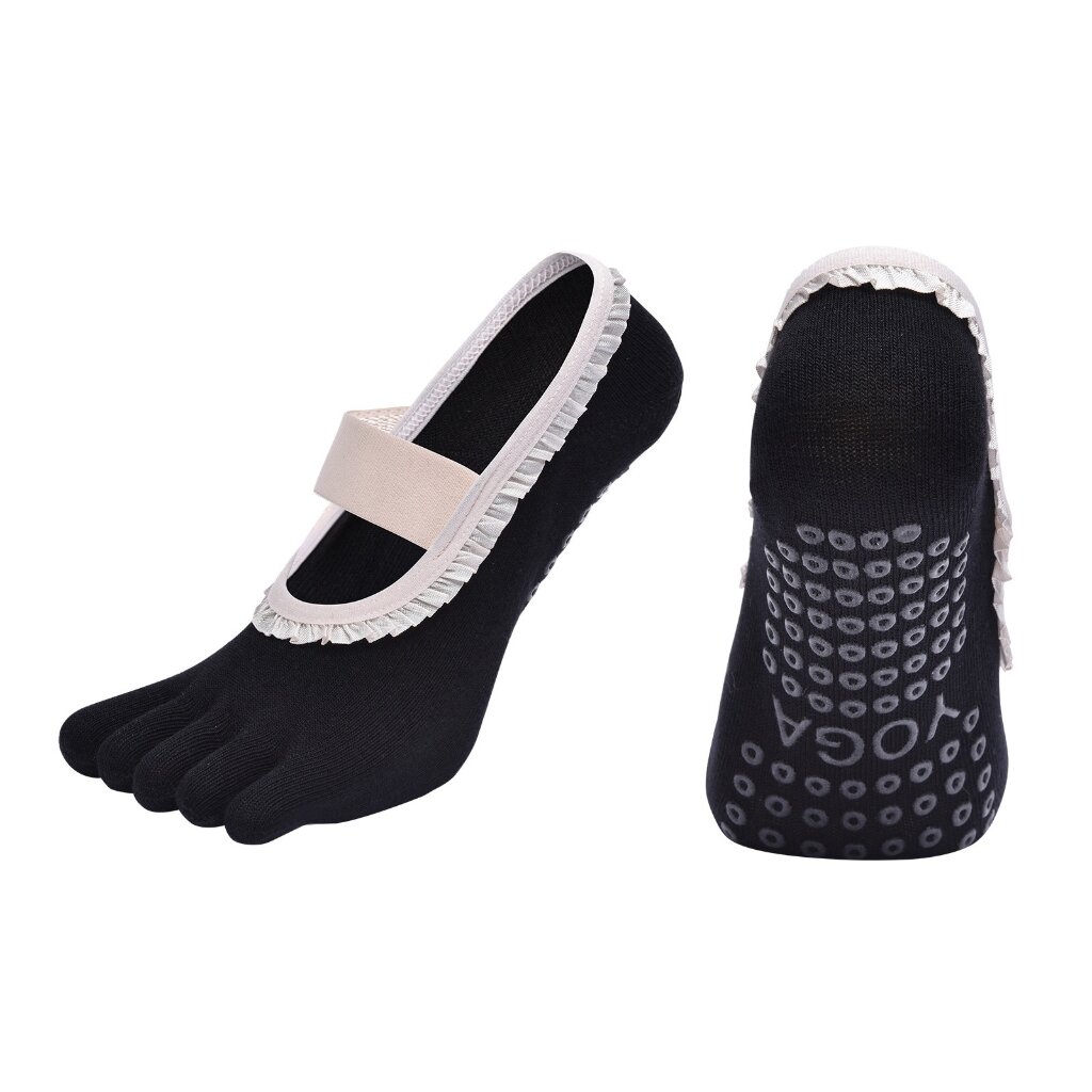 Многофункциональные носки с пятью пальцами, носки для пилатеса, нескользящие спортивные носки, танцевальные носки