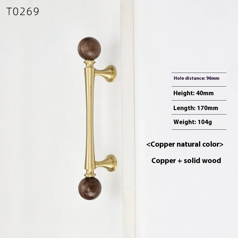 Деревянные ручки для ящиков 269-96 copper color