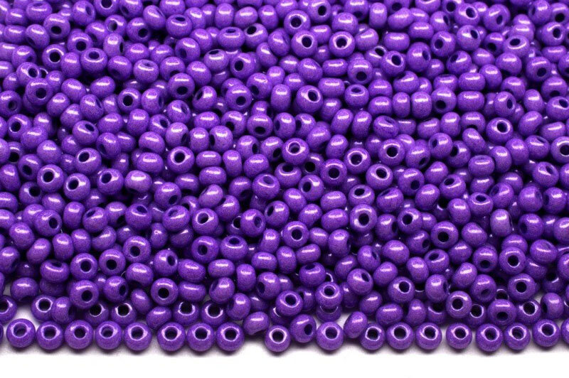 Бисер чешский PRECIOSA круглый 10/0 16328 фиолетовый непрозрачный, 1 сорт, 50г