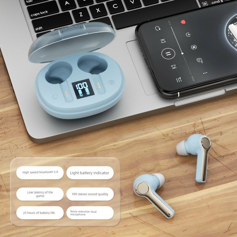 Беспроводные наушники Bluetooth с глубоким басом, интеллектуальным дисплеем и длительным сроком работы от батареи для