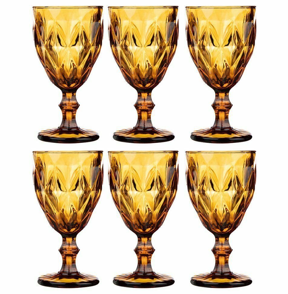 Бокал для красного вина 320 мл 1 шт янтарные Arti-M Collection "Ромбо /Muza color" / 385061