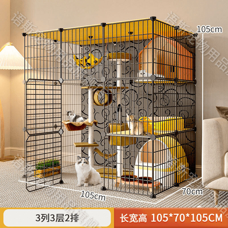 Клетка для кошек, очень большая, свободное пространство, домашний кошачий домик, кошачья вилла, лазательная рамка, интегрированный домик для питомцев
